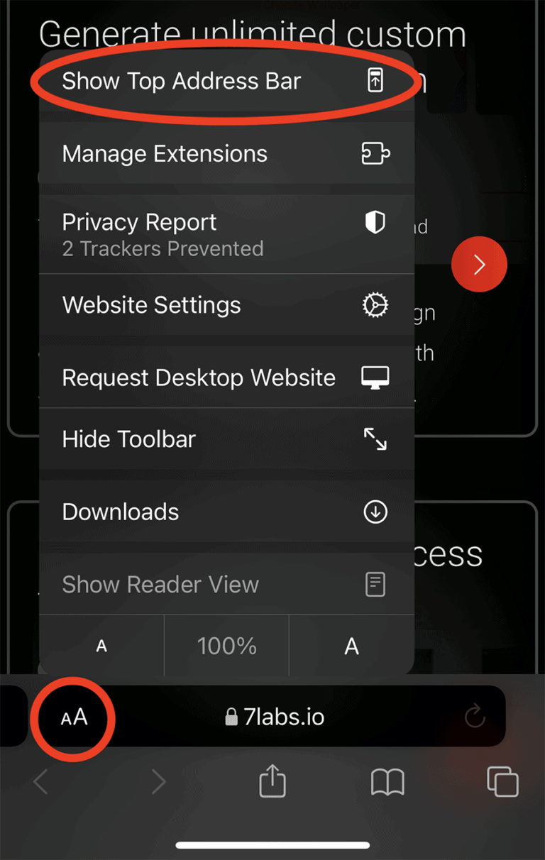 How to move the Safari Address Bar to the top on iPhone (iOS 15+)