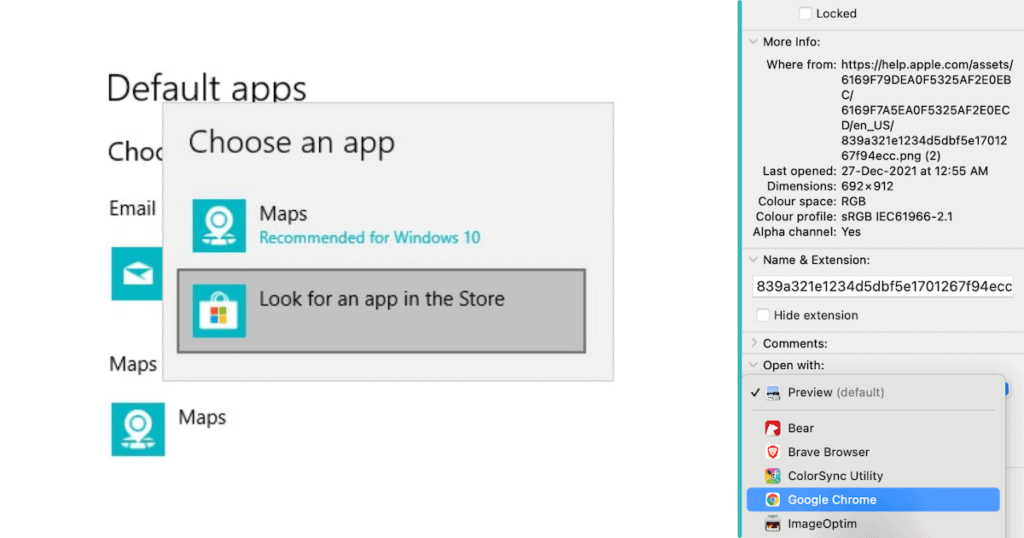 How to Change Default Apps for specific file types in macOS and Windows