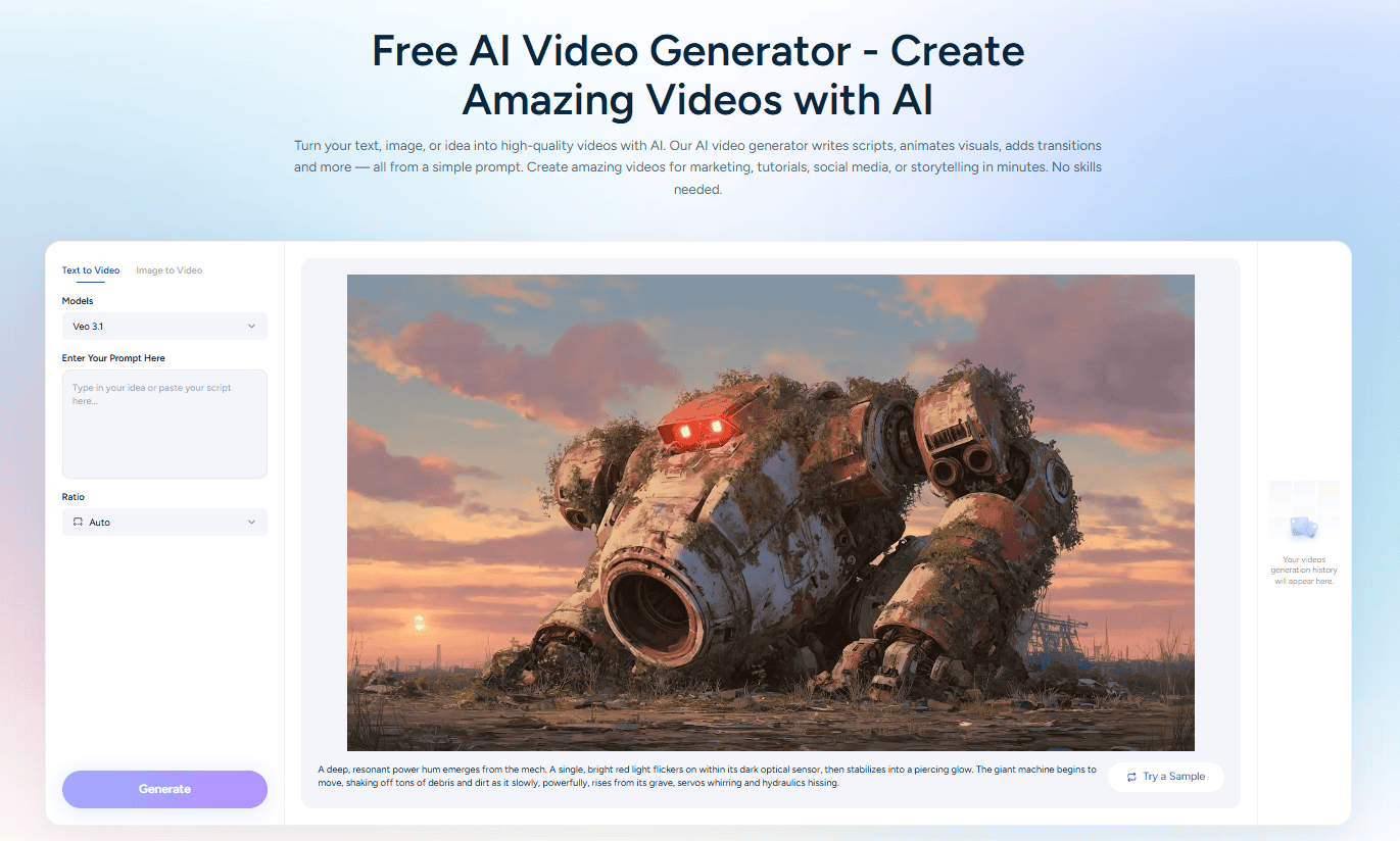 AI Ease AI Video Generator: Create High-Quality Videos Easily with AI