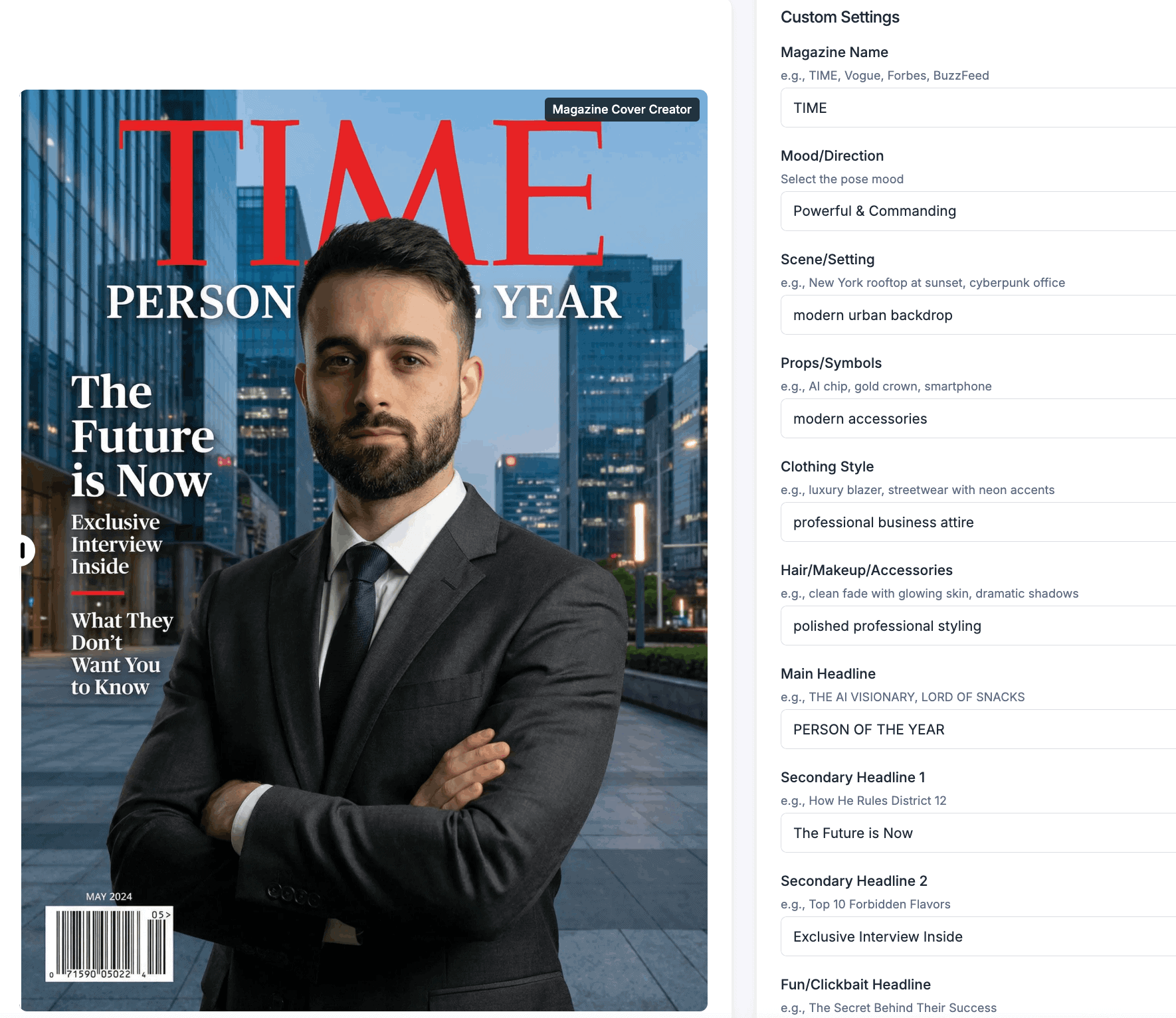 Put Your Photo on a Magazine Cover - AI Magazine Cover Generator